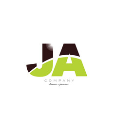 Letter ja j a alphabet combination in green and Vector Image