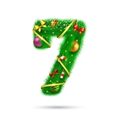 Fir tree decorative number Royalty Free Vector Image