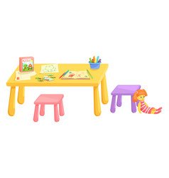 Kindergarten classroom preschool room interior Vector Image