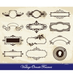 Set vintage frames and banners Royalty Free Vector Image