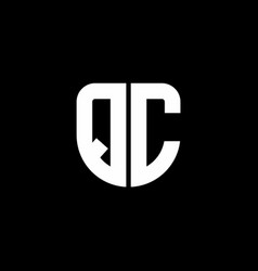 Qc logo monogram shield shape with crown design Vector Image