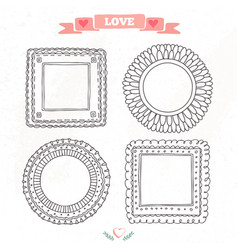 Beautiful template hand drawn frames Royalty Free Vector
