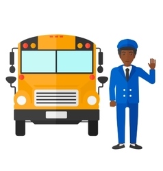 School bus cartoon character Royalty Free Vector Image