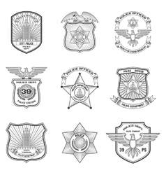 Sheriff badges police department emblem golden Vector Image