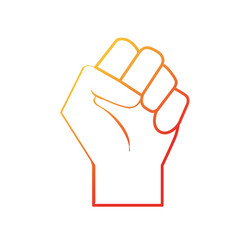 Line hand tight with all fingers design Royalty Free Vector