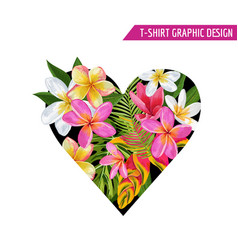 Love romantic floral heart spring summer design Vector Image