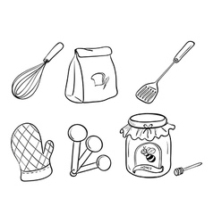 Baking tool icons set Royalty Free Vector Image