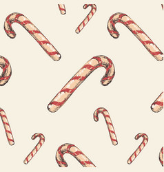 Seamless background with red and white candies Vector Image