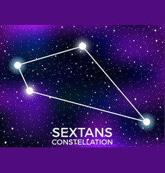 Sextans constellation starry night sky cluster of Vector Image