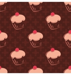 Seamless cupcake pattern texture or background Vector Image