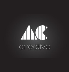 Ac a c brushed letter logo design with creative Vector Image