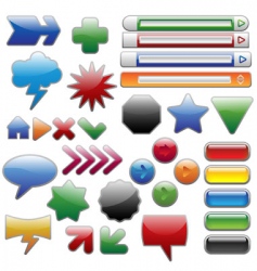 Shiny web elements collection Royalty Free Vector Image