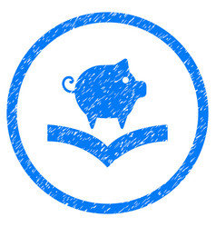 Pig knowledge rounded grainy icon Royalty Free Vector Image