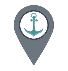Map pointer with symbol anchor and sea port icon Vector Image