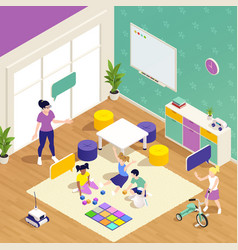 Children room in isometric view Royalty Free Vector Image