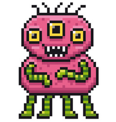 Pixel art aliens isolated set Royalty Free Vector Image