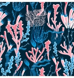 Ocean coral pattern underwater doodle seamless Vector Image