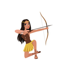 Beautiful amazon girl character shooting with an Vector Image