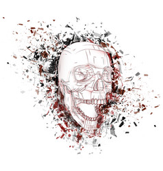 Exploded skull with splashes in all directions Vector Image