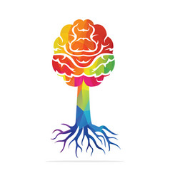 Brain tree roots concept design Royalty Free Vector Image