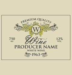 Wine bottle label Royalty Free Vector Image - VectorStock