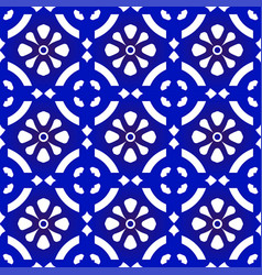 Blue and white batik pattern Royalty Free Vector Image