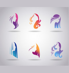Girls portrait with long hair Royalty Free Vector Image