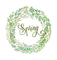 Hand drawn spring wreath Royalty Free Vector Image
