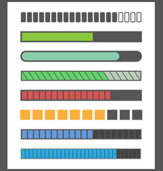 Loading bar icons load progress indicator Vector Image