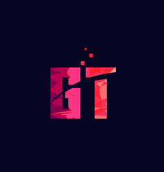 Pink gradient gt g t alphabet letter logo Vector Image