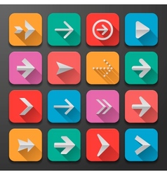 Red and blue arrows back and next 3d signs Vector Image