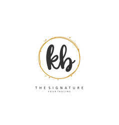 K b kb initial letter handwriting and signature Vector Image