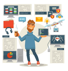 Self employment concept in flat style Royalty Free Vector
