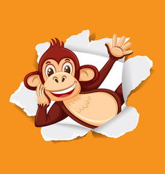 Background template design with wild monkey Vector Image