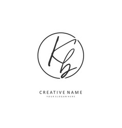K b kb initial letter handwriting and signature Vector Image