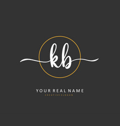 K b kb initial letter handwriting and signature Vector Image