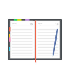 Open diary planner or notebook in Royalty Free Vector Image