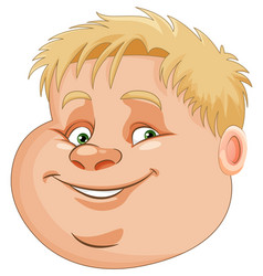 Face of fat boy cartoon Royalty Free Vector Image
