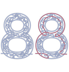 Maze number 8 Royalty Free Vector Image - VectorStock