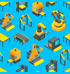 Isometric conveyor elements infographics Vector Image