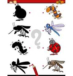 Education shadows task cartoon Royalty Free Vector Image