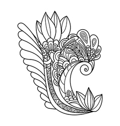 Doodle art flowers entangle floral pattern Vector Image