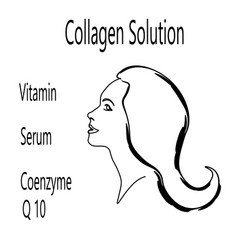 Logo collagen solution Royalty Free Vector Image