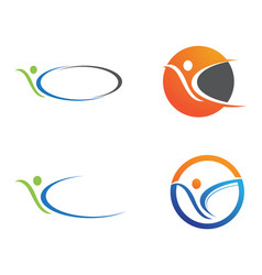 Fun people healthy life logo template icon Vector Image