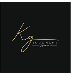 Letter kg signature logo template Royalty Free Vector Image
