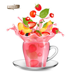 Raspberry tea Royalty Free Vector Image - VectorStock