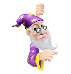 Cartoon wizard with wand Royalty Free Vector Image
