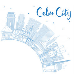 Cebu city philippines skyline silhouette Vector Image
