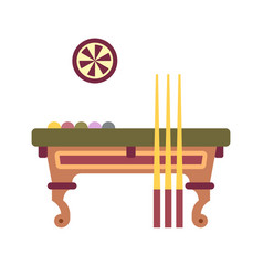 Pixel art green billiard table with colorful balls