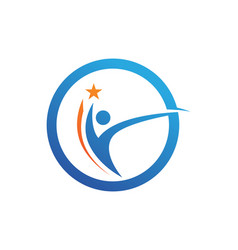 Fun people healthy life logo template icon Vector Image